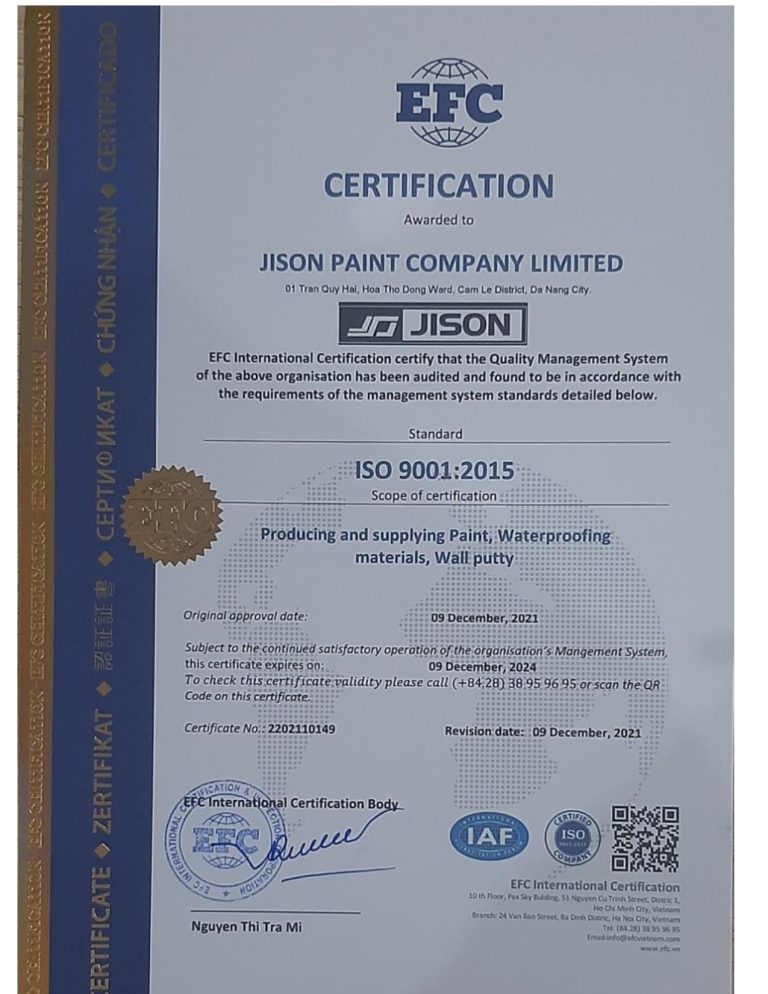 SƠN CHỐNG THẤM XI MĂNG ĐA NĂNG JISON - jison.vn